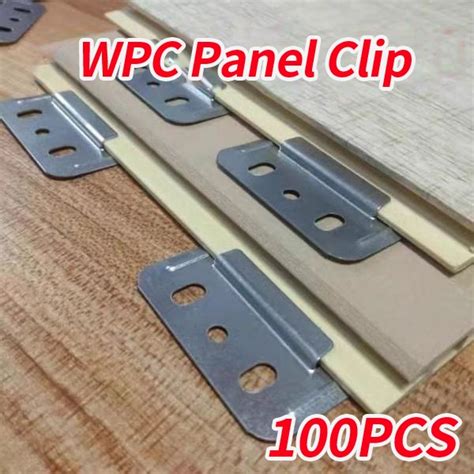100pcs Wpc Panel Clip Stainless Steel Wall Board Clip Ceiling Fluted