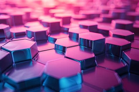 Premium Photo Holographic Hexagonal Landscape