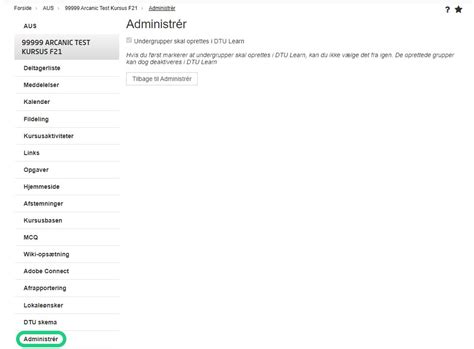 dtu learn support creating subgroups in inside that transfer to dtu learn