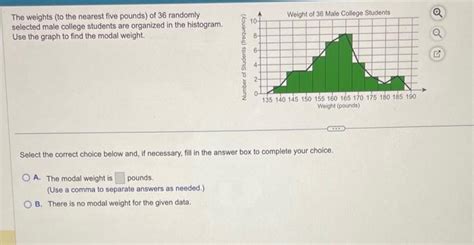 solved the weights to the nearest five pounds of 36