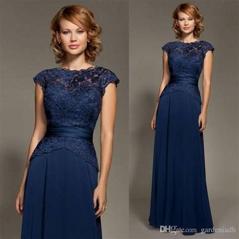 Navy Blue Mother Off Bride Dresses Cap Sleeves Mothers Of The Groom