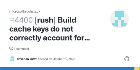 Rush Build Cache Keys Do Not Correctly Account For Configuration