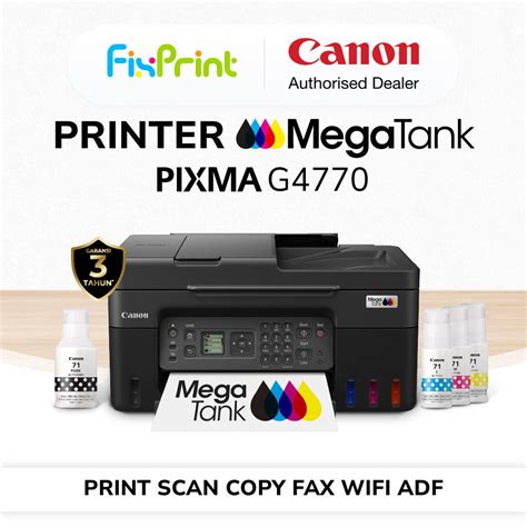 Jual Fixprint Printer F4 Canon G4770 Ink Tank Adf Fax Wifi Inkjet