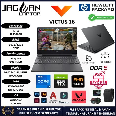 Jual Laptop Gaming Hp Victus Intel I H Ddr Gb Tb Ssd Rtx Gb Fhd Ips Hz