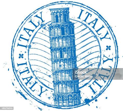 Vector Logo Design Modèle De Litalie Shabby Timbre Et De La Tour