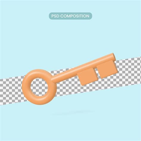 Premium Psd 3d Key Icon