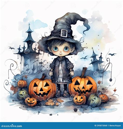 Bruja De Dibujos Animados De Halloween Stock De Ilustración