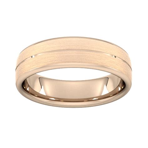 Goldsmiths 6mm D Shape Heavy Centre Groove With Chamfered Edge Wedding