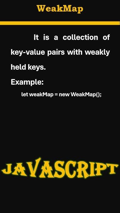 Weakmap In Javascript Weakmap Youtube