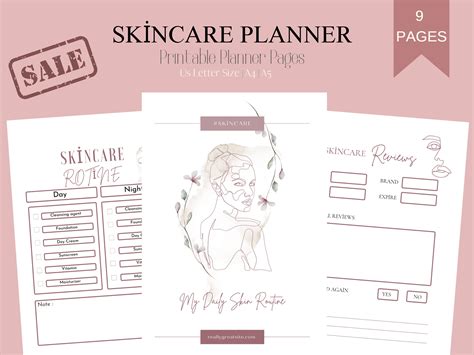 Skincare Printable Planner Skincare Routine Skincare Tracker Beauty