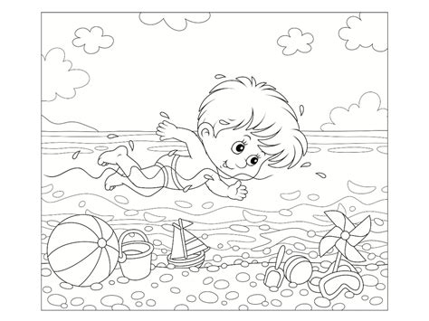 Coloriage plage 30 dessins à imprimer gratuitement