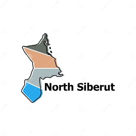 Vector Map City Of North Siberut Element Graphic Illustration Template
