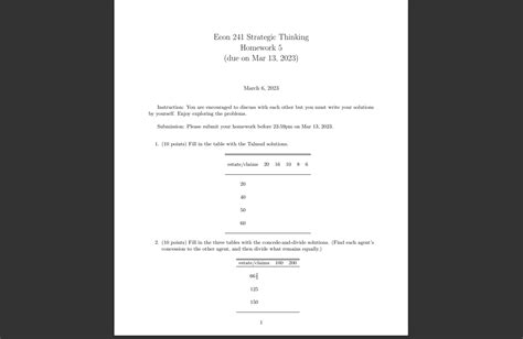 Econ Strategic Thinking Homework Due On Mar Chegg
