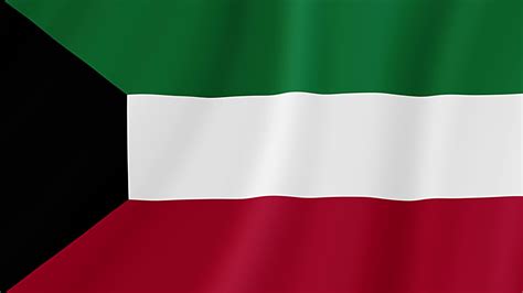 Kuwait Waving Flag Realistic Flag Animation Seamless Loop Background