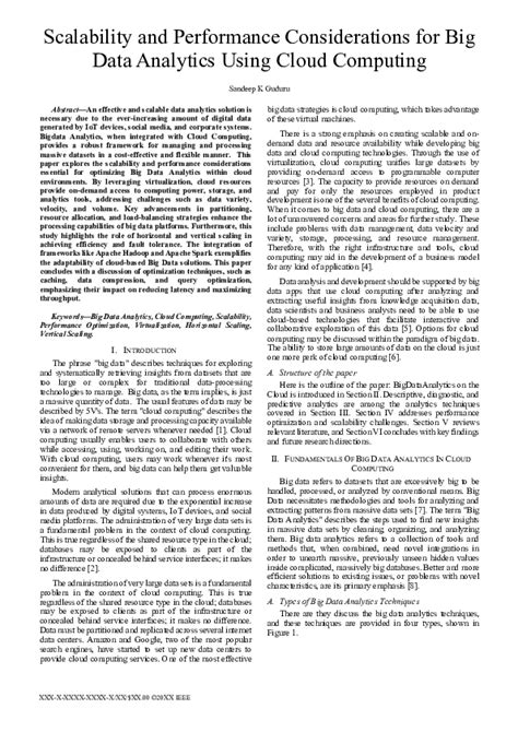 Pdf Scalability And Performance Considerations For Big Data Analytics