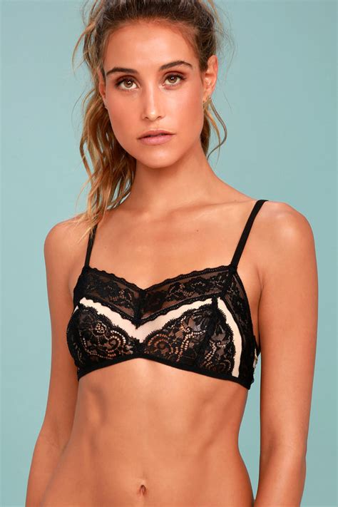 Sexy Black Bralette Lace Bralette Mesh Bralette 2800 Lulus