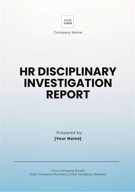 Free Hr Disciplinary Investigation Report Template To Edit Online