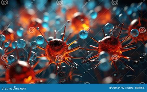 Real Picture Of Virus Under Microscope Stock Illustration