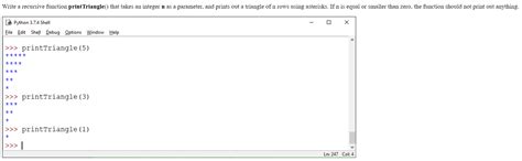Solved Write A Recursive Function Print Triangle That
