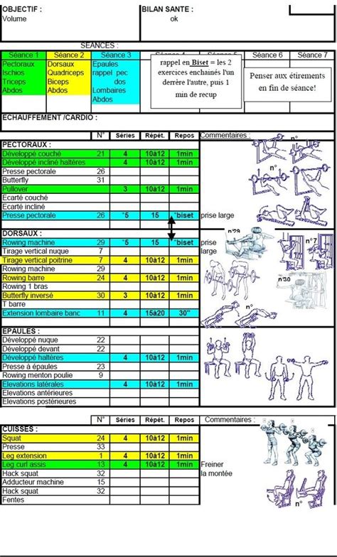 Programmes Objectif Volume Musculaire De Exercices De Musculation En