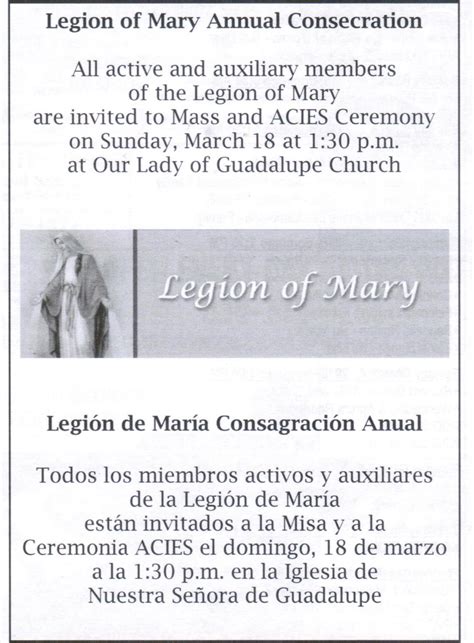 Legion Of Mary 2018 Acies Ceremony Announcements In Del Rio Texas