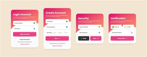 Modern Login And Signup Page Mobile Ui And Web Popup Form Template Design 48797217 Vector Art At