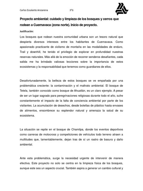 Proyecto Ambiental Pdf Los Bosques Contaminación