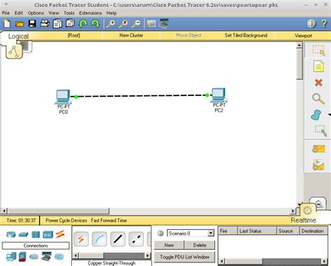membuat jaringan peer to peer menggunakan cisco packet tracer images