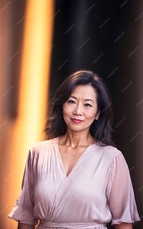 Premium Photo Portrait Photo Of Beautiful Middle Aged Adult Asian