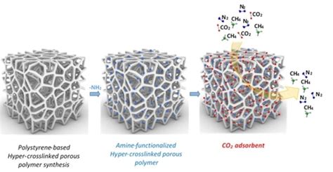 Synthesis Characterization And Gas Adsorption Performance Of Amine Functionalized Styrene