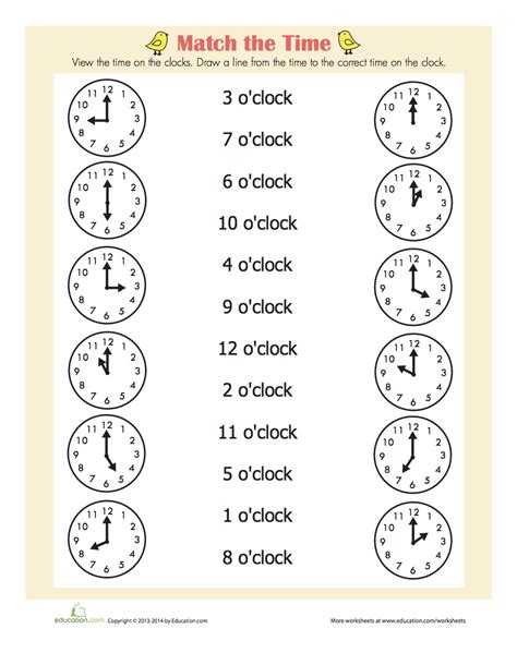 Clock Worksheet For Grade 1 Pdf