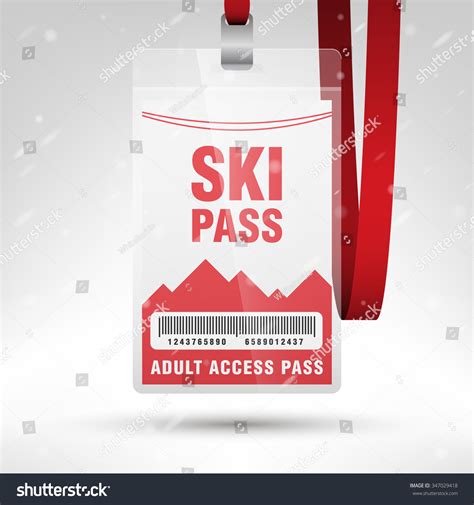 Ski Pass Vector Illustration Blank Ski Vector De Stock Libre De