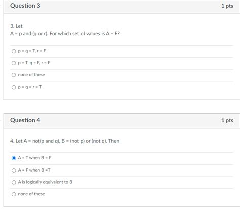 Solved Let A P And Q Or R For Which Set Of Values Is Chegg