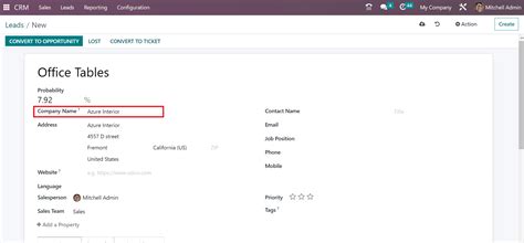 How To Create A Lead In Odoo 16 Customer Relationship Management