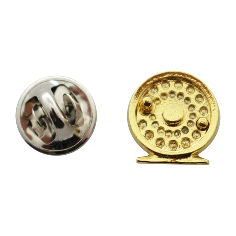 Fly Reel Mini Pin ~ 24k Gold ~ Miniature Lapel Pin ~ Sarahs Treats