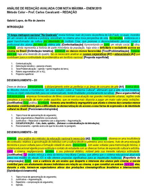 Redação Nota 1000 2019 Pdf Brasil