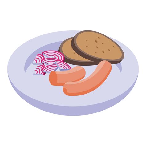 Meat Sausage Icon Isometric Vector Dish Food 15061003 Vector Art At
