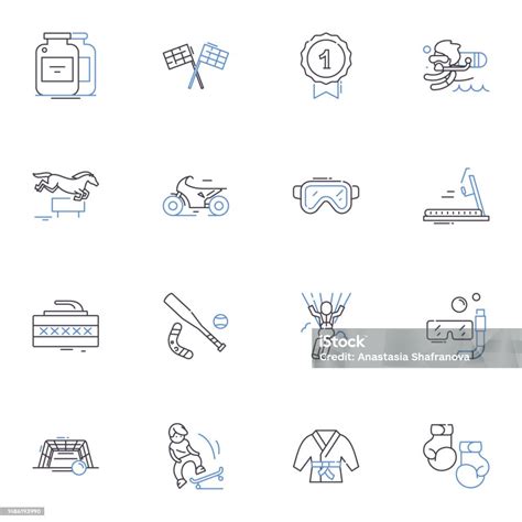 전투 스포츠 라인 아이콘 컬렉션입니다 권투 Mma 레슬링 유도 킥복싱 무에타이 가라테 벡터 및 선형 그림 태권도 크라브 마가