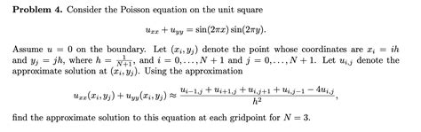 Solved Problem Consider The Poisson Equation On The Unit Chegg