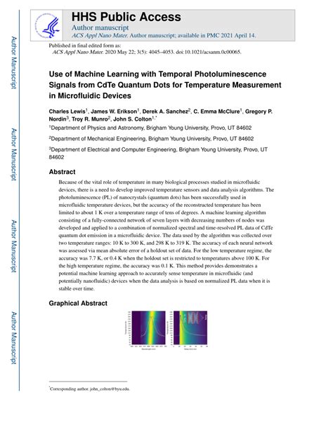 PDF Use Of Machine Learning With Temporal Photoluminescence Signals