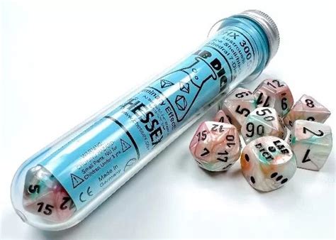 Chessex Lustrous Polyhedral Sea Shellblack Pop Stop