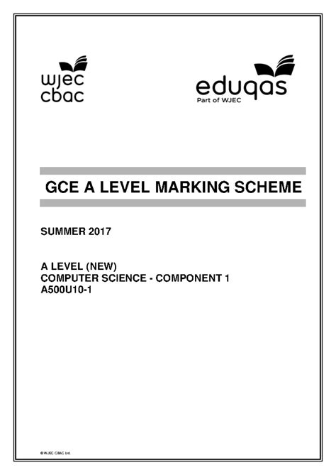 A500U10 1 Eduqas GCE A Level Comp Science Comp 1 MS S17 GCE A LEVEL