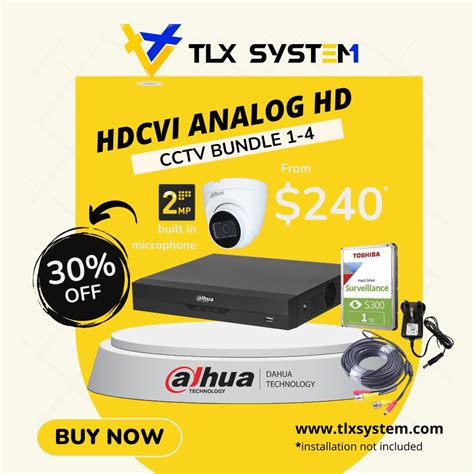 Dahua Hdcvi Bundle 1 4 Cameras With Microphone Cctv System 2mp Full Hd
