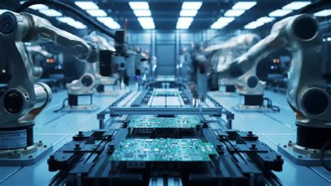 Robotic Arms Assembling Circuit Boards In A Modern Manufacturing Facility Stock Video Video Of