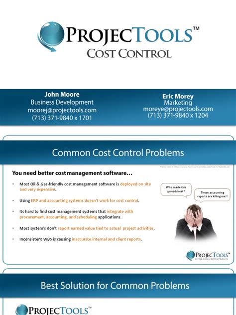 Projectools Cost Control Presentation Docsharetips