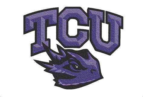Texas Christian Horned Frog Embroidery Design Texas Christian