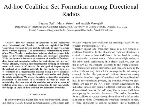 Murat Yuksel On Linkedin Our Work On Forming Coalitions Of Directional