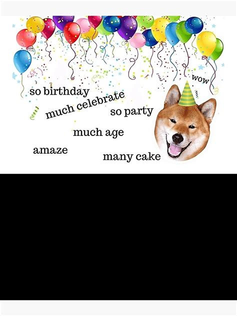 Shiba Inu Doge Meme Birthday Card Dog Birthday Card Internet Meme