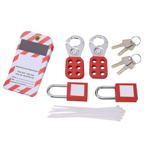 Electrical Lockout Tagout Kit Tag Hasp Safety Padlock Set Rustproof For