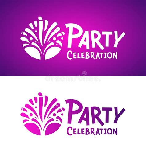 Celebration Party Logo With Balloon And Party Hat Stock Vector